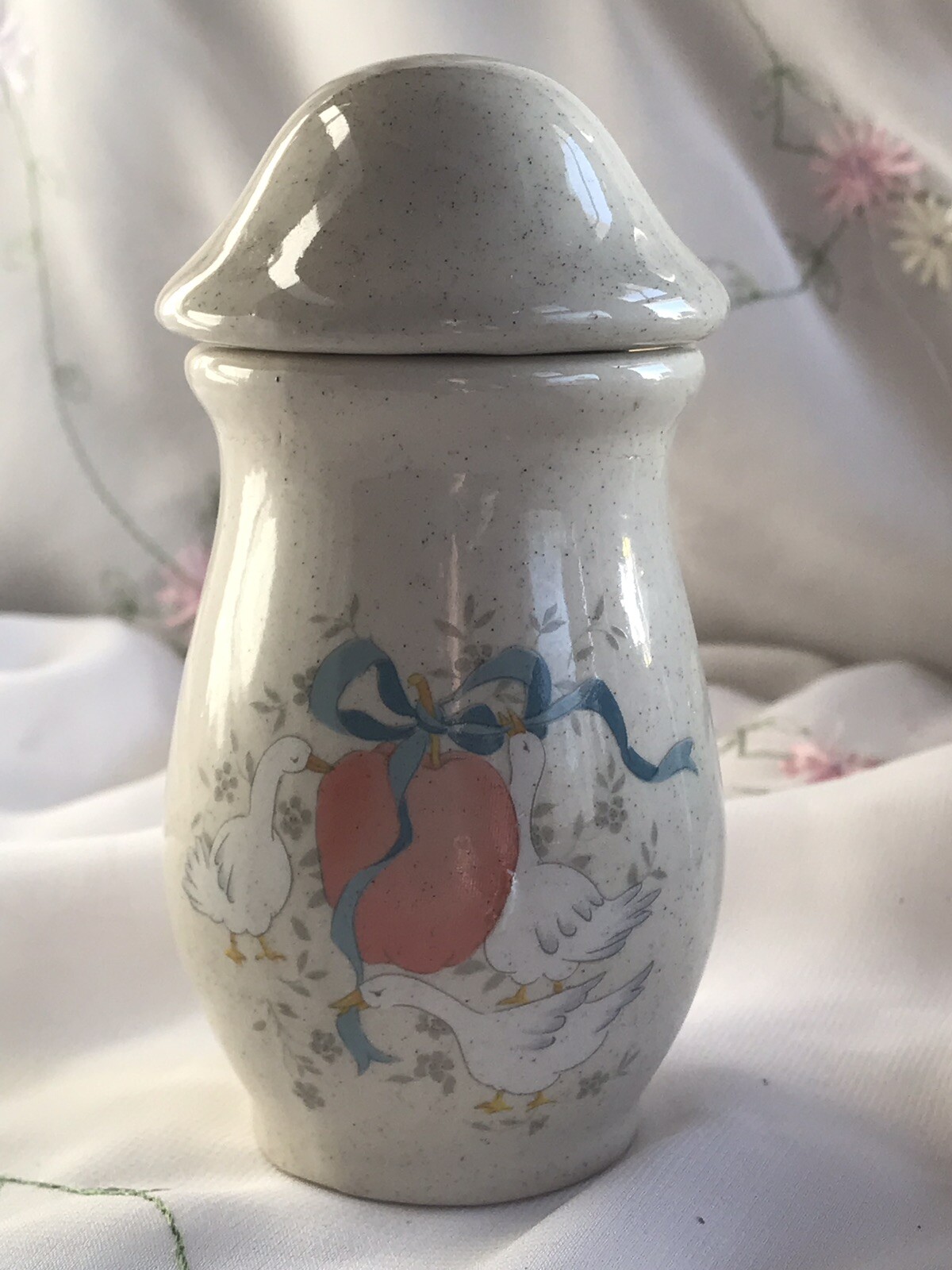 Set Of 10 International China Marmalade Geese Goose Blue Ribbon Spice ...