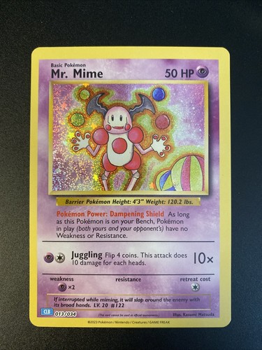 Pokemon Eng Near Mint Rare Holo Foil Mr Mime 013/034 Pokemon Classic ...