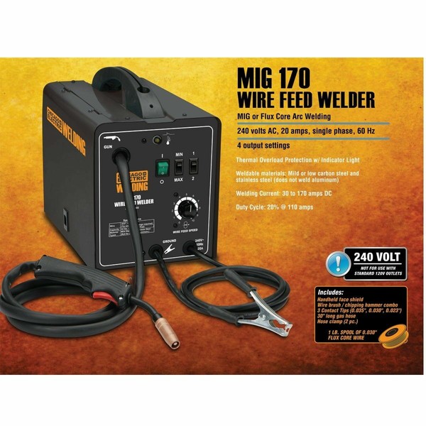 Chicago Electric 170 Amp-dc 240 Volt Mig/flux Cored Welder for sale ...