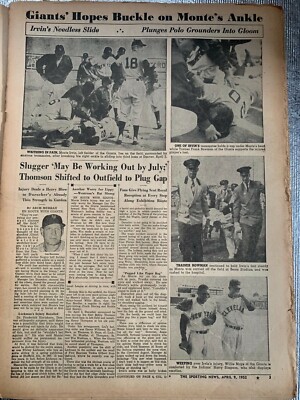 1952 The Sporting News - Monte Irvin injury, Ted Williams, Hollywood ...