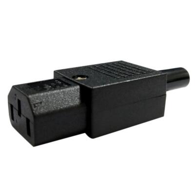 Rewirable AC Electrical Power Socket Female Plug IEC320 C13 C14 Black ...