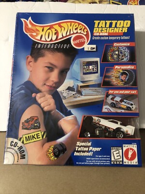 NEW SEALED HOT WHEELS - Tattoo Designer - CD-Rom - includes 1 Hot Wheel ...