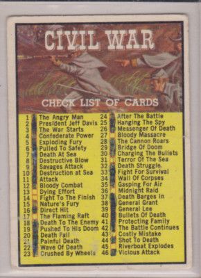 Affordable 1962 Topps Civil War News Card - #88 - Checklist - Marked | eBay