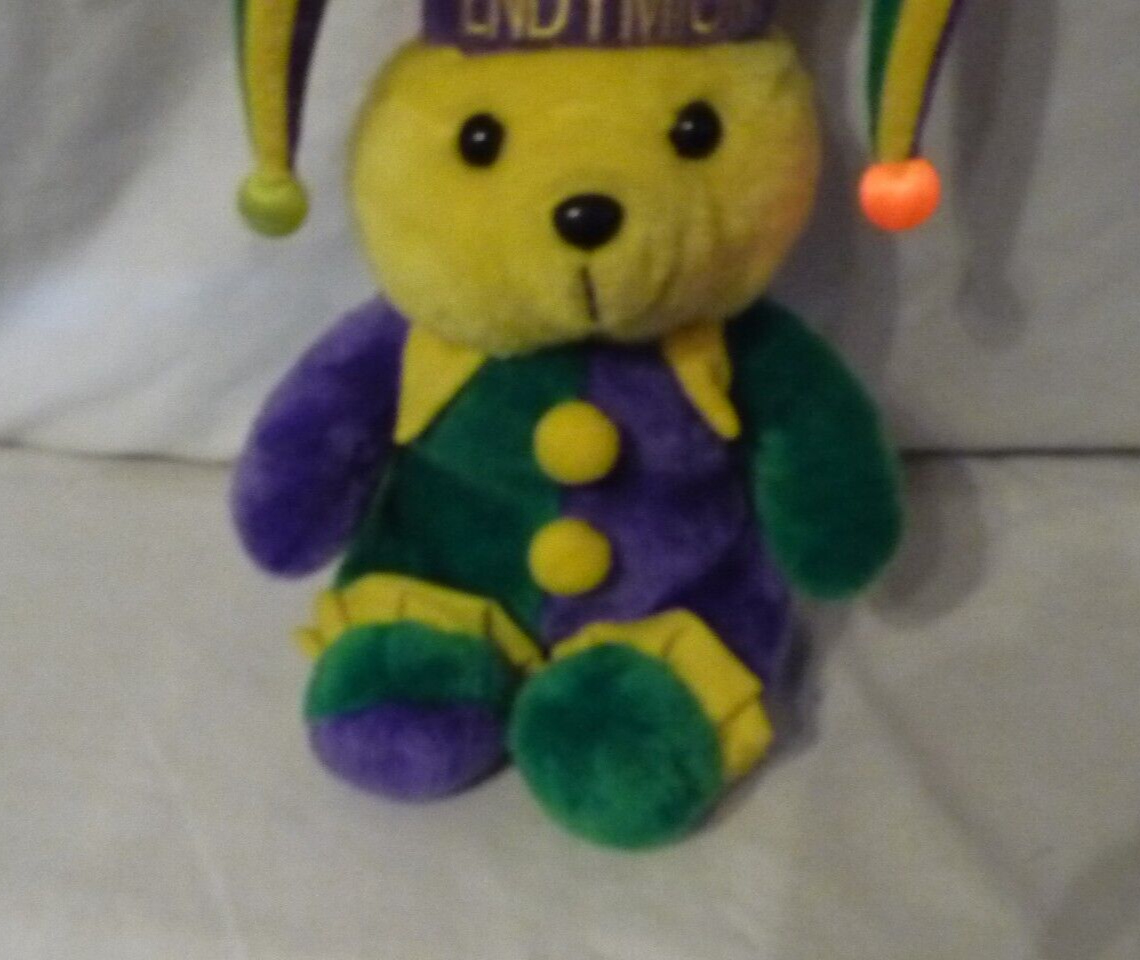Krewe Of Endymion Mardi Gras Jester Bear Stuffed Plush 15-Inch Light-Up ...