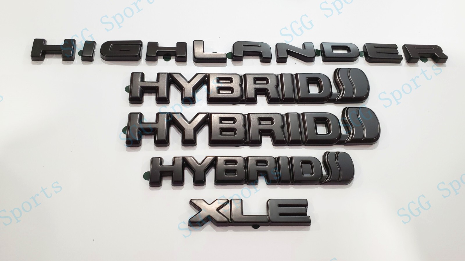 5pc Matte Black HIGHLANDER XLE Hybrid OVERLAY Emblem Fit 2020+Toyota ...