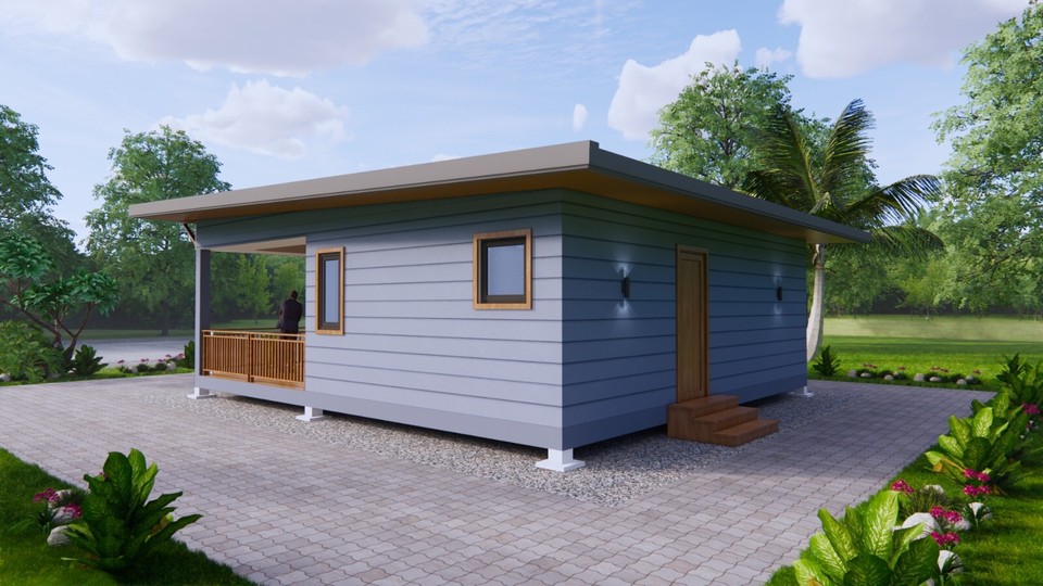 26x30 Feet Small House Plan 8x9 Meter 2 Beds 2 Bath Shed Roof PDF (A4 ...