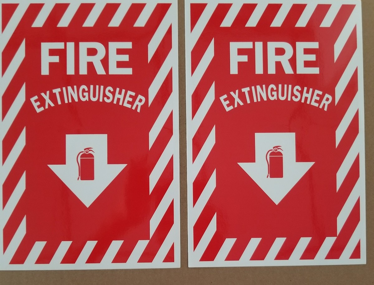 🤡🔥🧯 2 pack 8x10 fire extinguisher vinyl sticker PEEL & STICK 🔥🧯 | eBay
