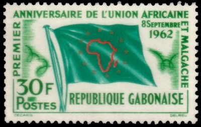️ GABON 1962 - AFRICAN UNION ANNIVERSARY FLAGS MAPS - SC. 165 MNH | eBay