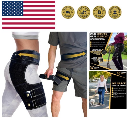 Hip Brace for Women & Men, Adjustable Hip and Thigh Compression Wrap ...