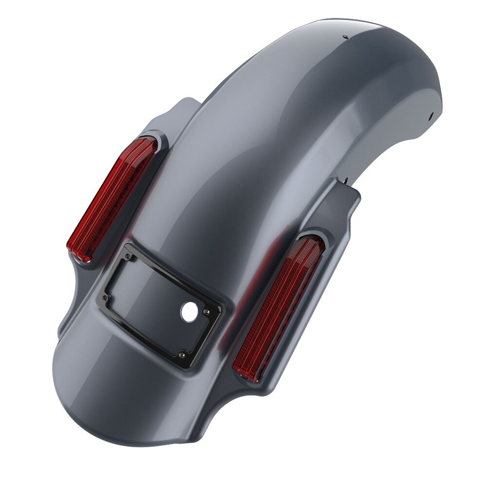 For 14+ Harley Dominator Stretched Extended Rear Fender Gauntlet Gray ...