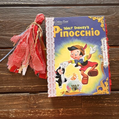 Pinocchio Little Golden Book Handmade Decorated Junk Journal Disney ...