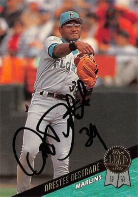 Orestes Destrade autographed Baseball Card (Florida Marlins) 1993 Leaf ...