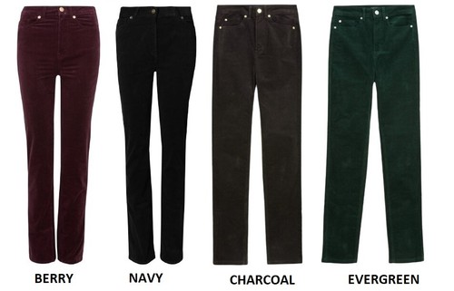 Ex M&S Ladies Straight Corduroy Trousers Cords Cotton Mark Spencer ...