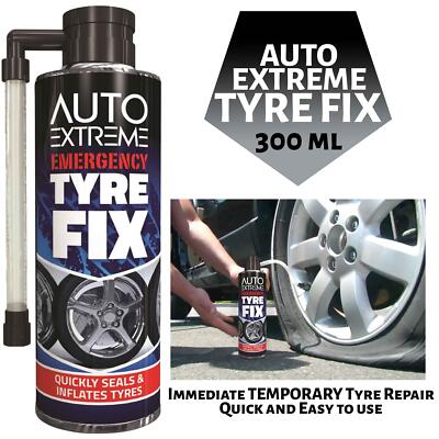 QUICK FIX CAR EMERGENCY TEMPORARY FLAT TYRE INFLATE PUNCTURE REPAIR KIT ...
