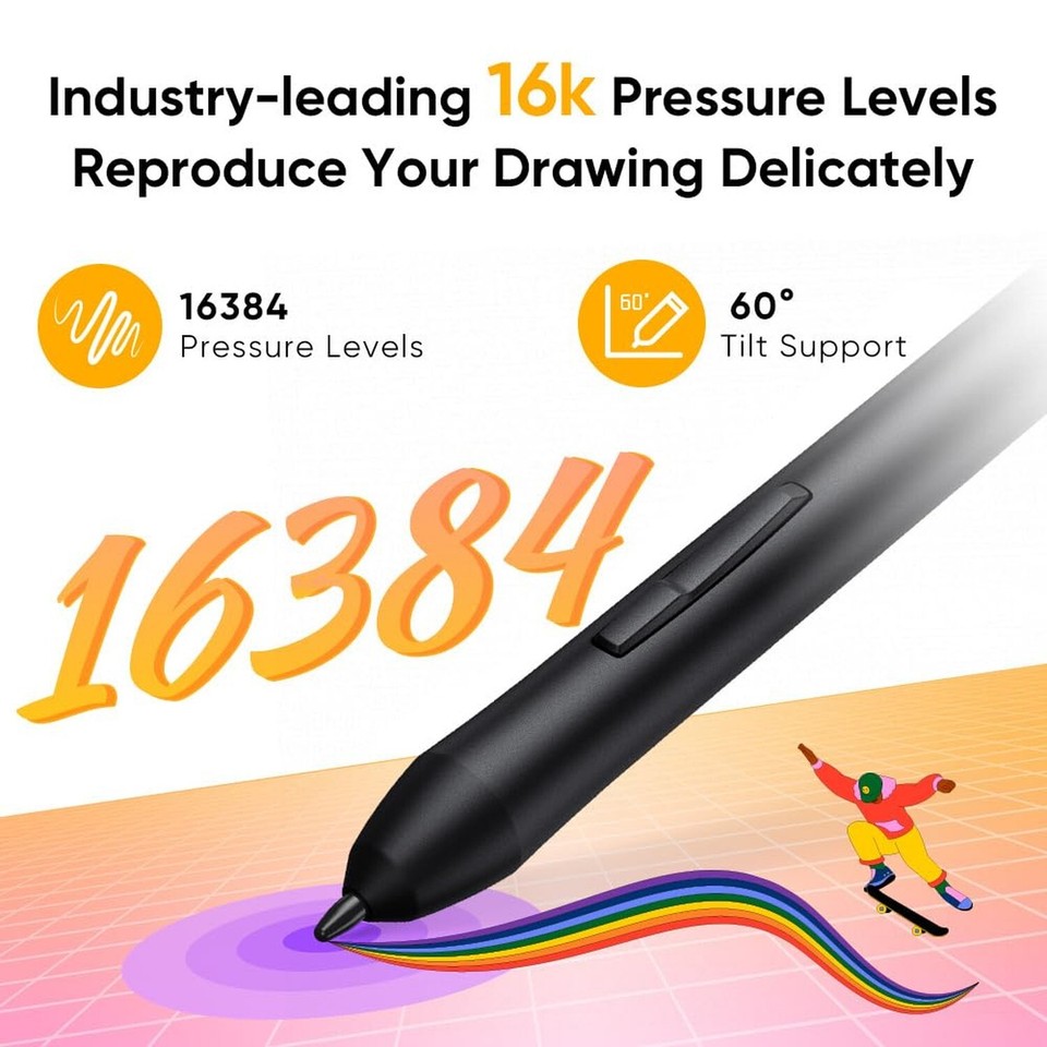 XPPen Deco 640 Drawing Tablet with 16384 Pressure Levels Sensitivity ...