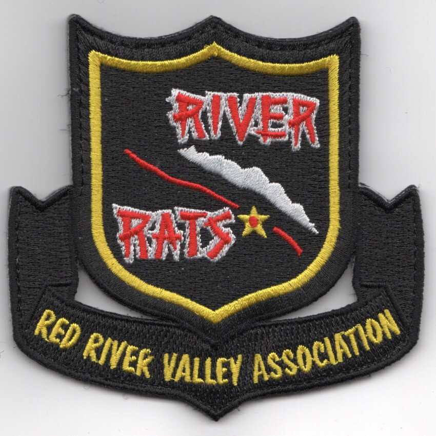 4" RED RIVER RATS VALLEY ASSOCIATION SCROLL HOOK & LOOP EMBROIDERED ...