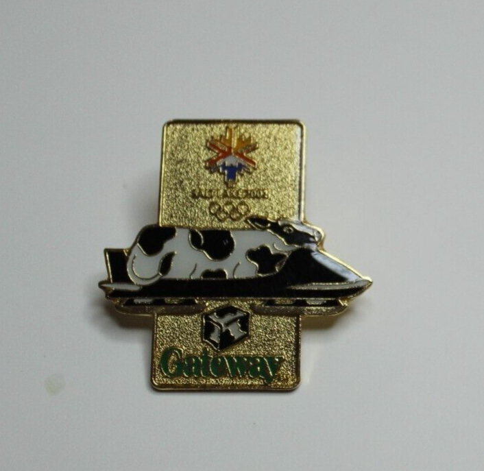 2002 Winter Olympics Pin Salt Lake City Gateway Cow on Bobsled | eBay