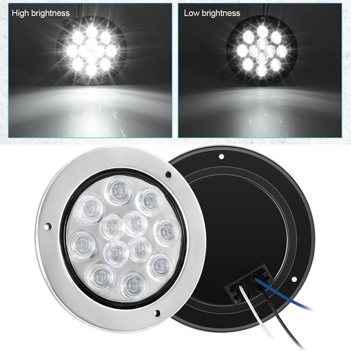 2pcs 12 LED White 4\" Round Backup Reverse Tail Lamp Lights For Truck ...