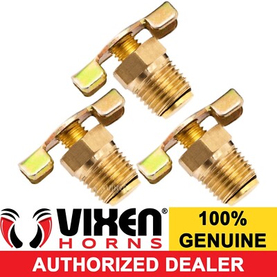 ¼" NPT WING/PETCOCK BRASS DRAIN COCK VALVE F/ TRAIN HORN AIR TANKS 3PK ...