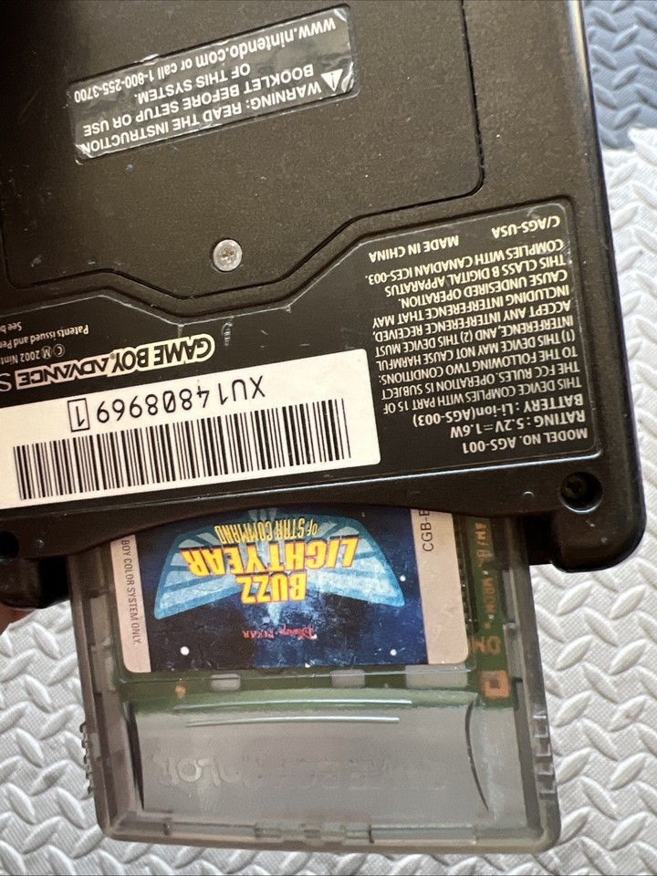 Nintendo Game Boy Advance SP AGS-001 Black Console And Game Buzz Light ...