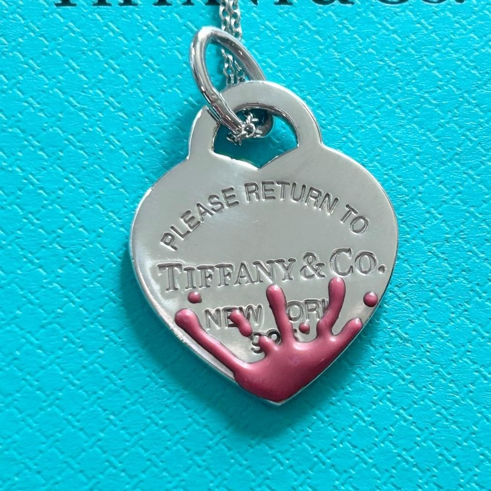TIFFANY & CO Return to Tiffany Heart Tag Splash Pink Necklace 925 ...