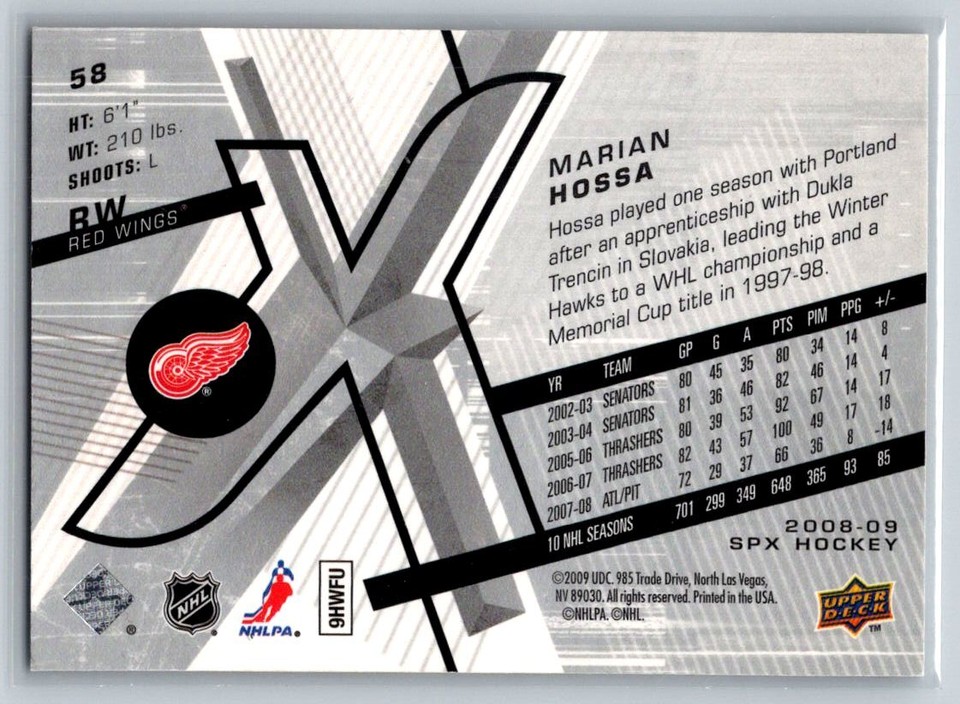 2008 SPx #58 Marian Hossa Detroit Red Wings | eBay