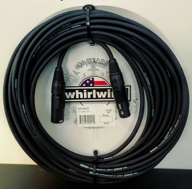 Whirlwind MK450 Professional 50ft XLR Microphone Cable Mic cord Gold ...