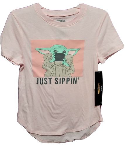 Lucas Films NEW♈Girl's Printed SS Tee size XS (1)~Pink Yoda "just ...