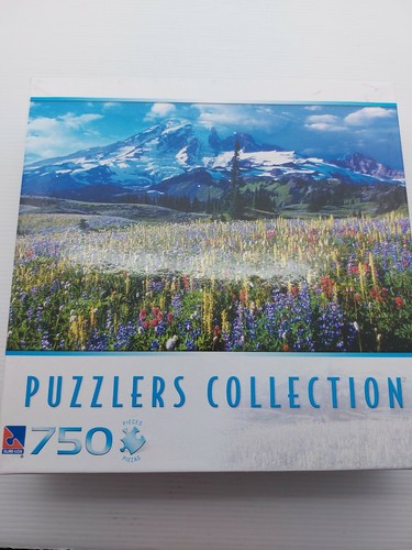 Puzzlers Collection. 750 piece Jigsaw Puzzle. Wildflowers Mt Rainier ...