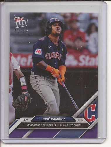 JOSE RAMIREZ 2024 Topps Now Card 235 SN 25/25 Purple Parallel 1st to 50 ...