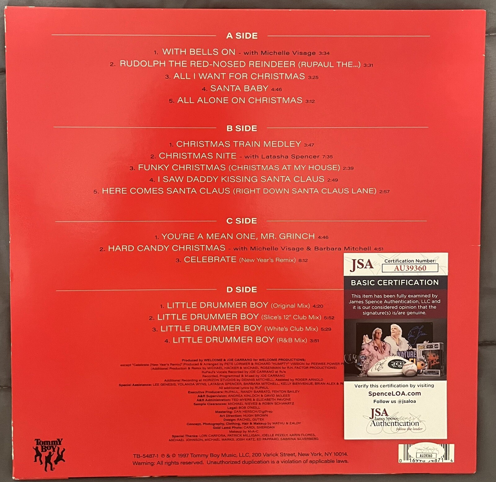 RUPAUL SIGNED HO HO HO VINYL RECORD + SIGNED INSERT RUPAUL’S DRAG RACE ...