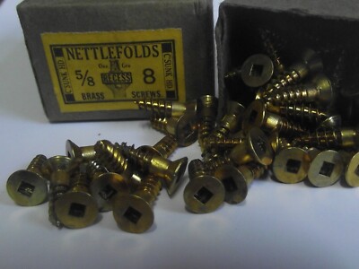 8 x 5/8" - ROBERTSON DRIVE CSK BRASS WOOD SCREWS - NETTLEFOLDS ...