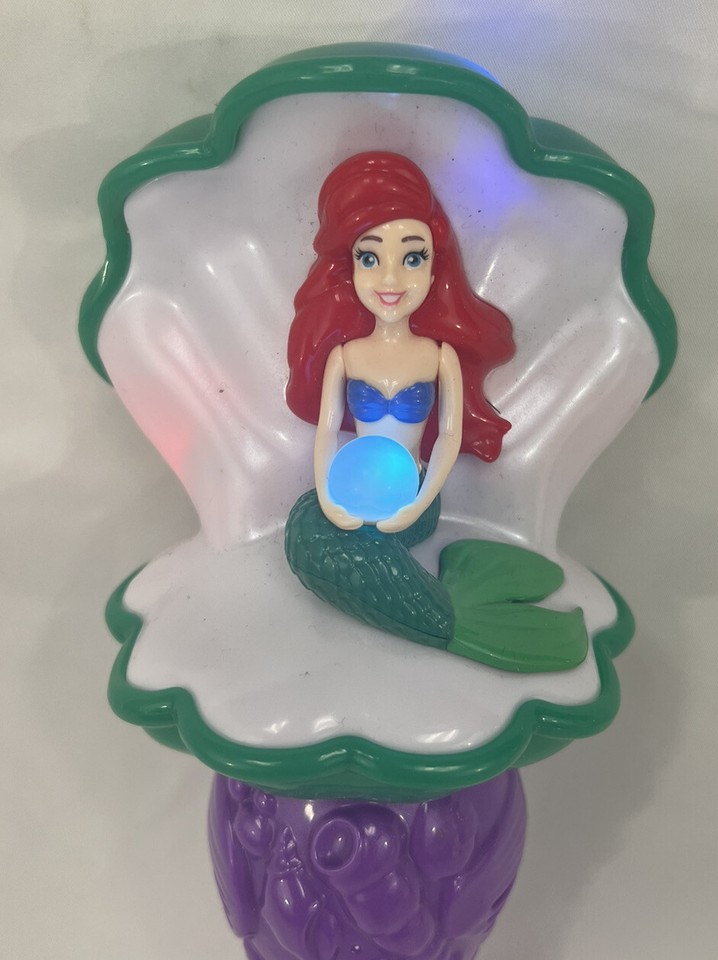 Disney Parks Ariel Little Mermaid Bubble Blower Wand Clam Shell Musical ...