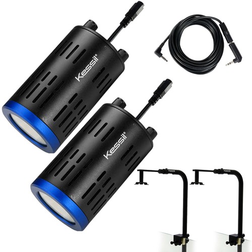 2x Kessil A160WE Tuna Blue LED Lights & 2x Mounting Arms & Link Cable ...