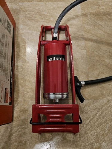 Halfords Vintage Style Foot Pump Red Tyre Inflator | eBay UK