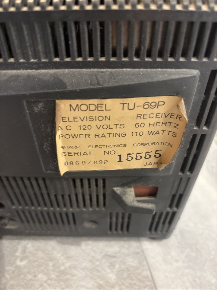 Vintage TV Sharp TU-69P 10 Inch 1970's CRT?? Japan For Parts | eBay