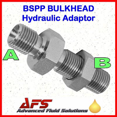 Hydraulic Steel BSPP Male BULKHEAD 60º Coned Adaptor Unequal Fitting ...