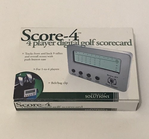 Score-4 Four Player Digital Golf ScoreCard Clips to Belt or Bag Vtg ...