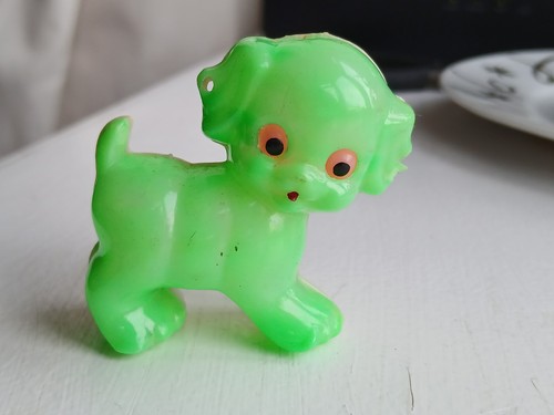 Rare vintage cute collectable googly eyed celluloid curio dog 1950 ...