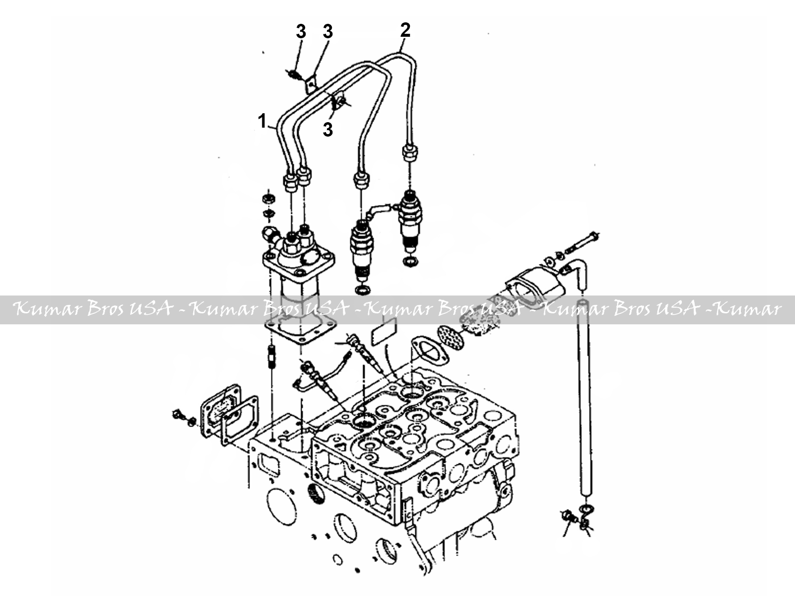 New Injector Fuel Pipe Set FITS Kubota L175 L185DT L185F | eBay