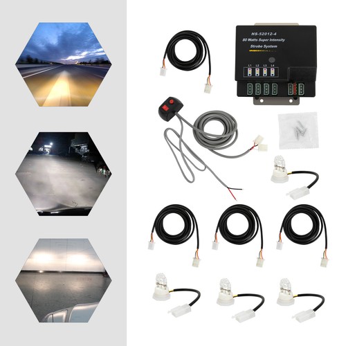 4 HID Bulbs Car Truck Emergency Warning Light Flash Strobe Headlight ...