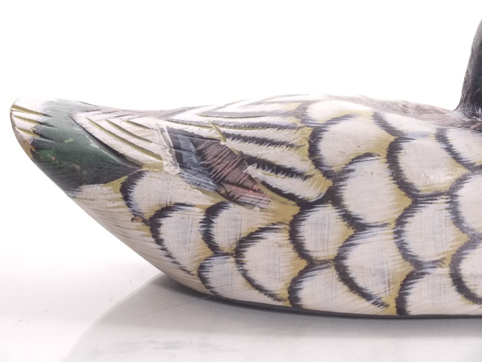 Vintage Hand Painted Porcelain Wood Duck Decoy Figurine Art Pottery ...