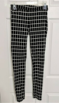 E Hanger M Leggings Black/White Window Pane Pattern Size Small | eBay