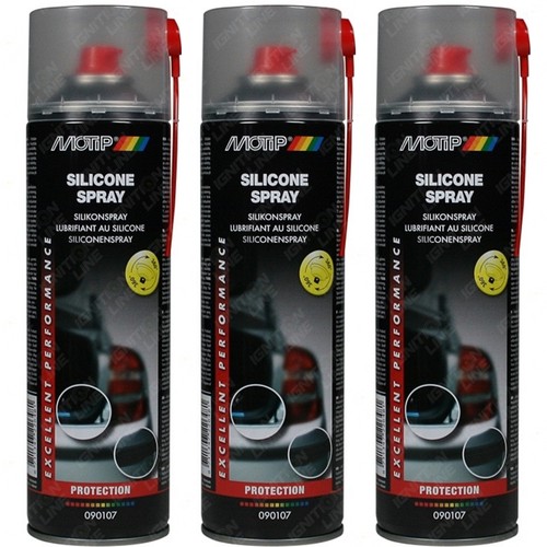 3 x Motip Silicone Spray Lubricant Water Proofing Parts Protection ...