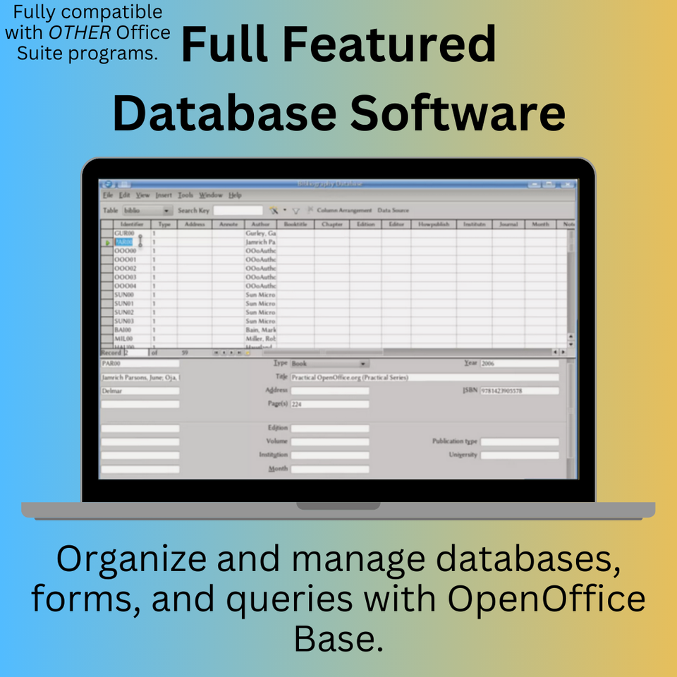 Open Office Software Suite for Windows USB Word Processing Home Student ...