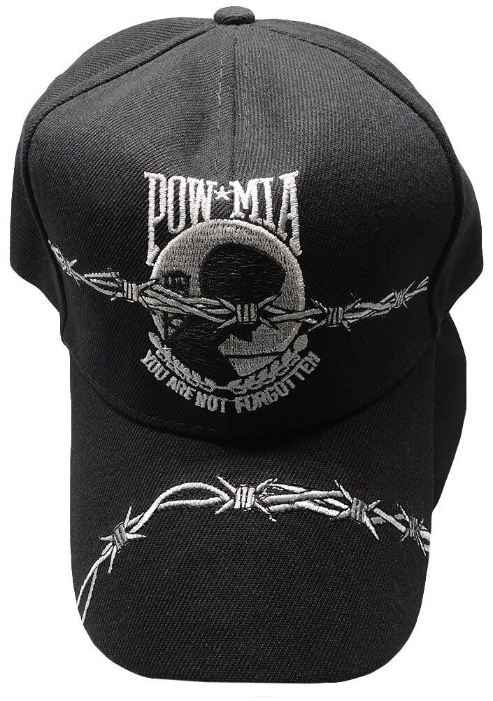 Embroidered USA Pow Mia POWMIA Barb Barbed Wire Shadow Baseball Cap Hat ...