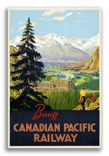 1930s Banff Canadian Pacific Railway - Vintage Style Travel Poster ...