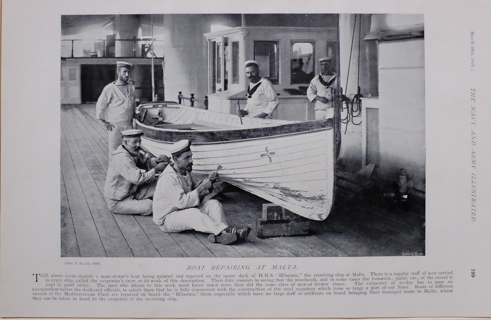 1897 BOER WAR HMS HIBERNIA MALTA MAN OF WAR BOAT REPAIR AND PAINT SAILORS | eBay UK