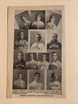 Boston Beaneaters Fred Tenney Vive Lindaman Brain 1906 Baseball Team ...