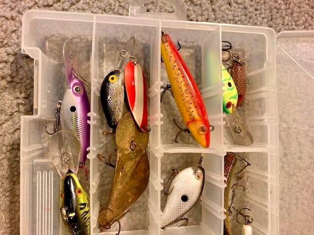 Tackle box full of fishing lures spoons ThinFin HotnTot Flatfish ...